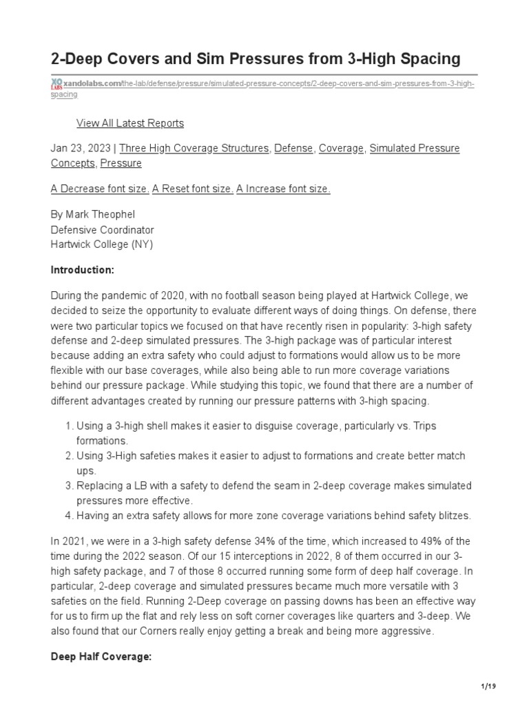 2-Deep Covers and Sim Pressures From 3-High Spacing 2 | PDF | American ...