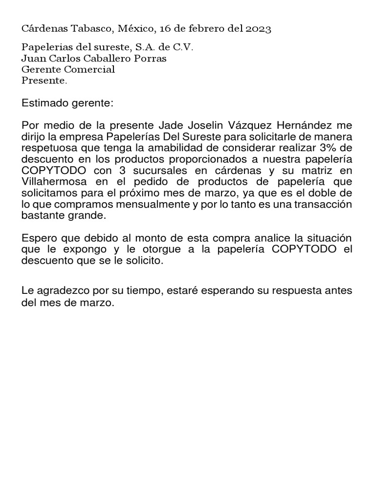 Solicitud de Descuento para COPYTODO | PDF