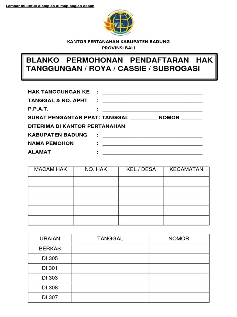 3-BLANKO-PERMOHONAN-HT-ROYA-eform | PDF