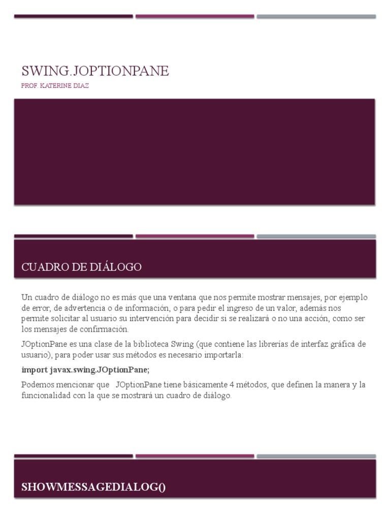 Java Joptionpane Pdf Cadena Informática Caja De Diálogo 4563