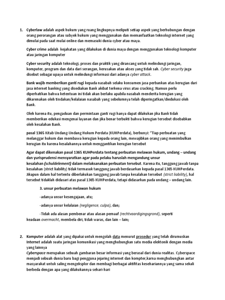 Bahan Uts Hukum Cyber | PDF | Ilmu Sosial | Komputer