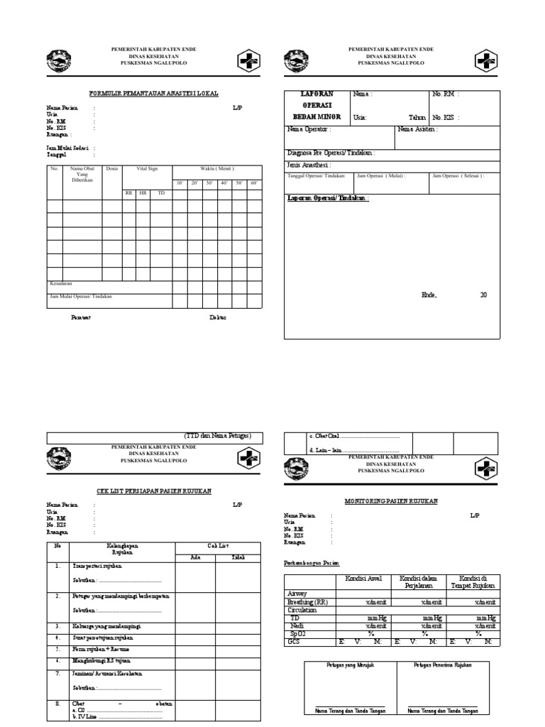 Form Anastesi Lokal NPL | PDF