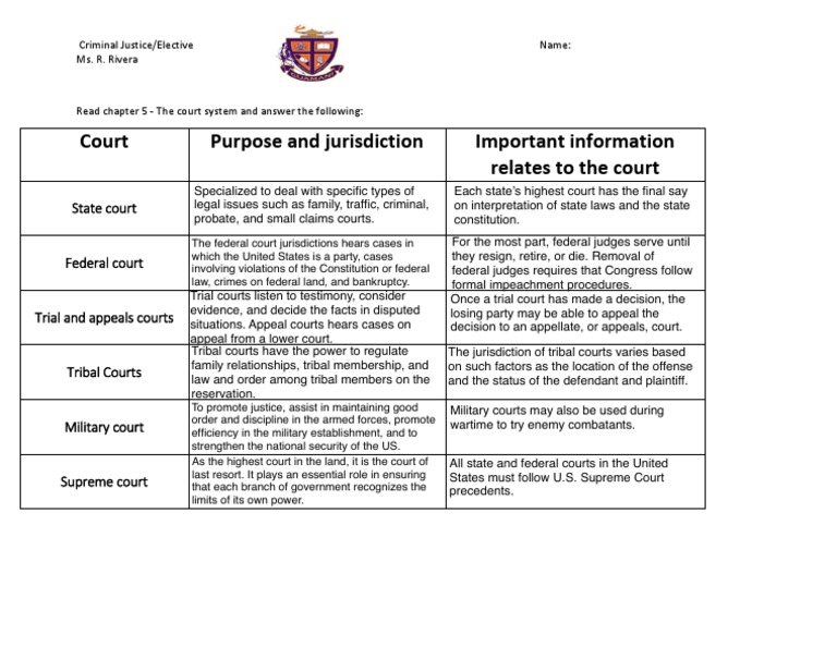 Criminal Justice Court Systems | PDF | Federal Judiciary Of The United ...