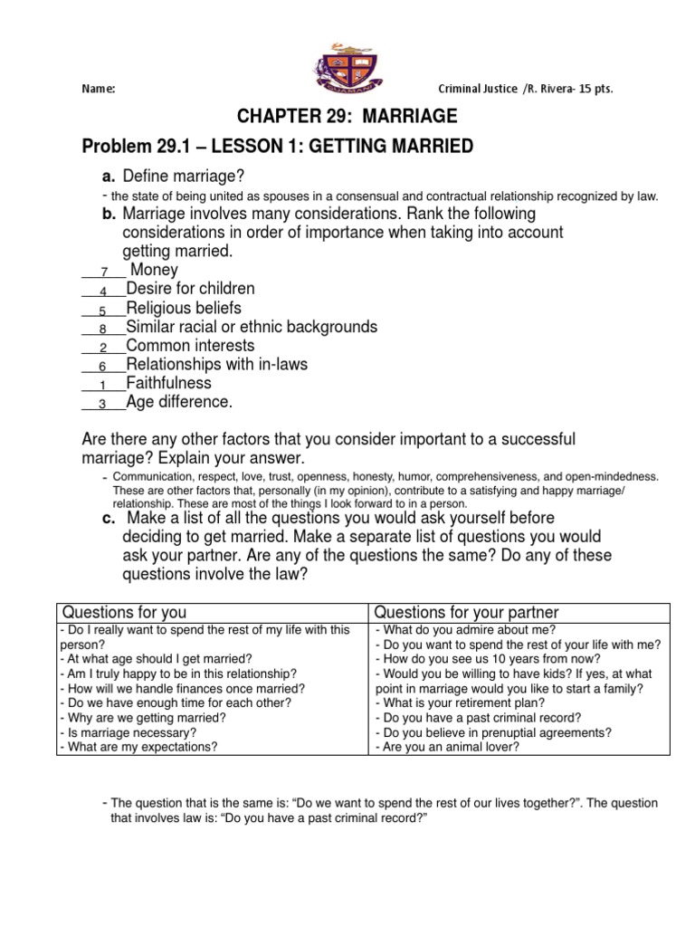 Marriage Considerations and Legalities | PDF | Marriage | Marriage License