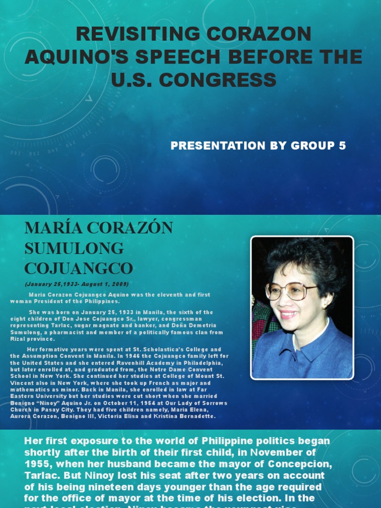 Revisiting Corazon Aquinos Speech | PDF | Corazon Aquino | Philippines