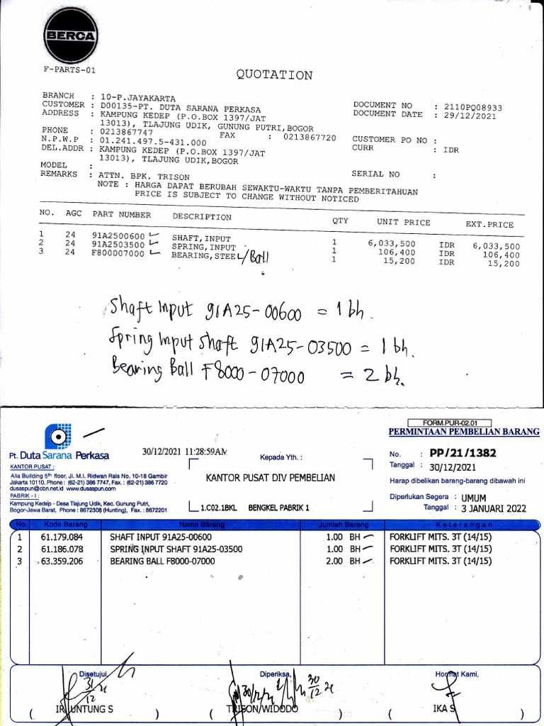 Penawaran Harga PP 1382 | PDF