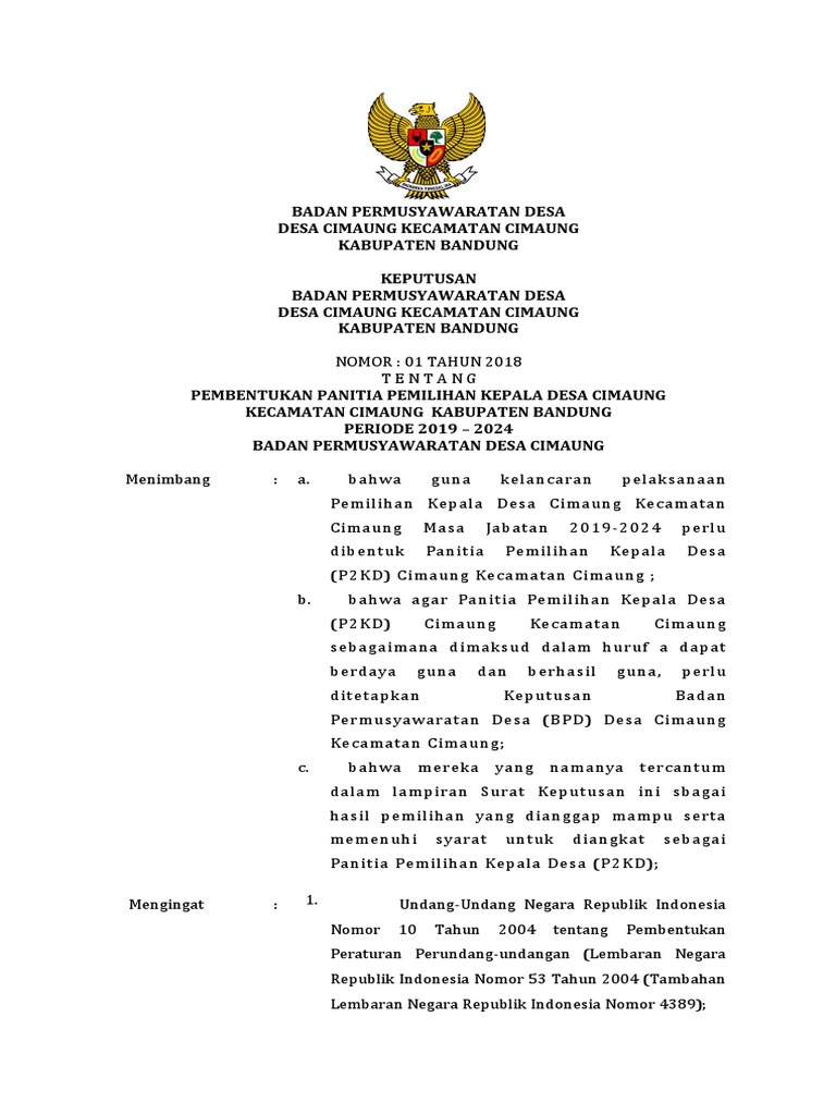SK BPD Tentang p2kd | PDF