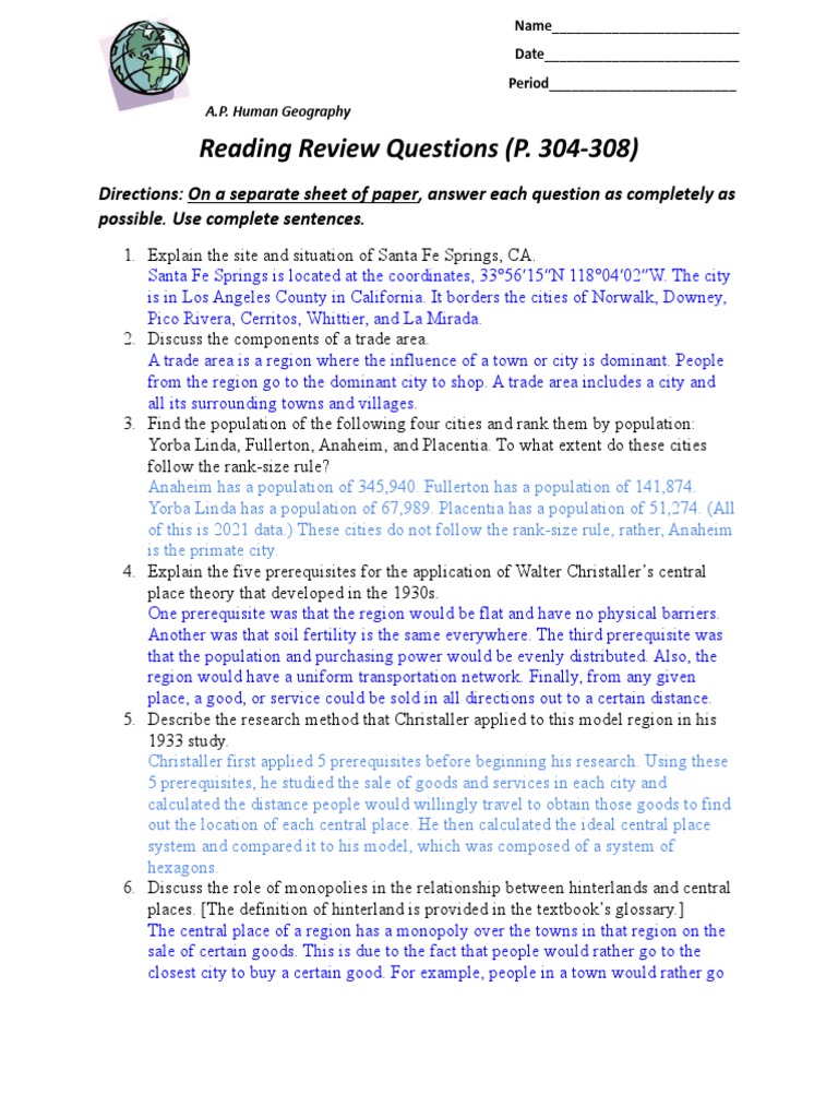 Reading Review Questions (P. 304-308) | PDF | Politics