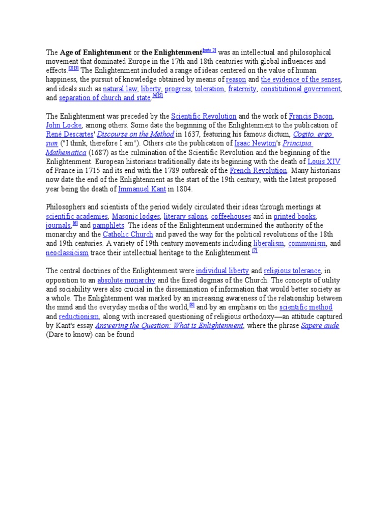 Age of Enlightenment | PDF | Age Of Enlightenment | Philosophical Theories