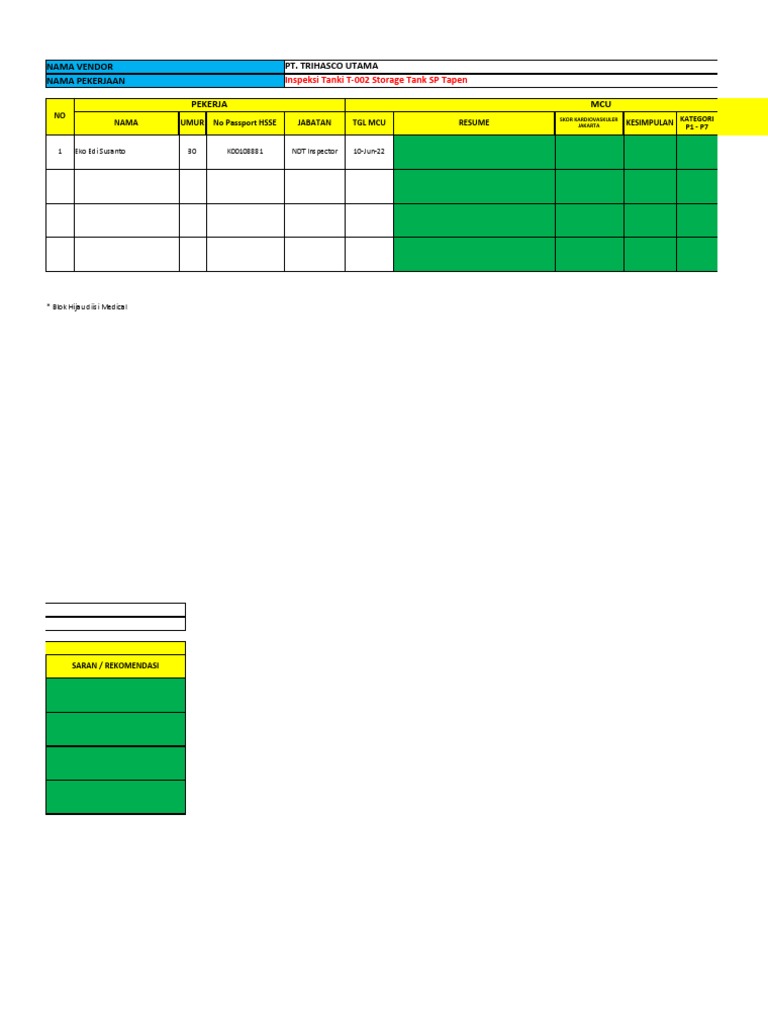 Form Pengajuan Verifikasi Mcu Pt. Trihasco Utama | PDF