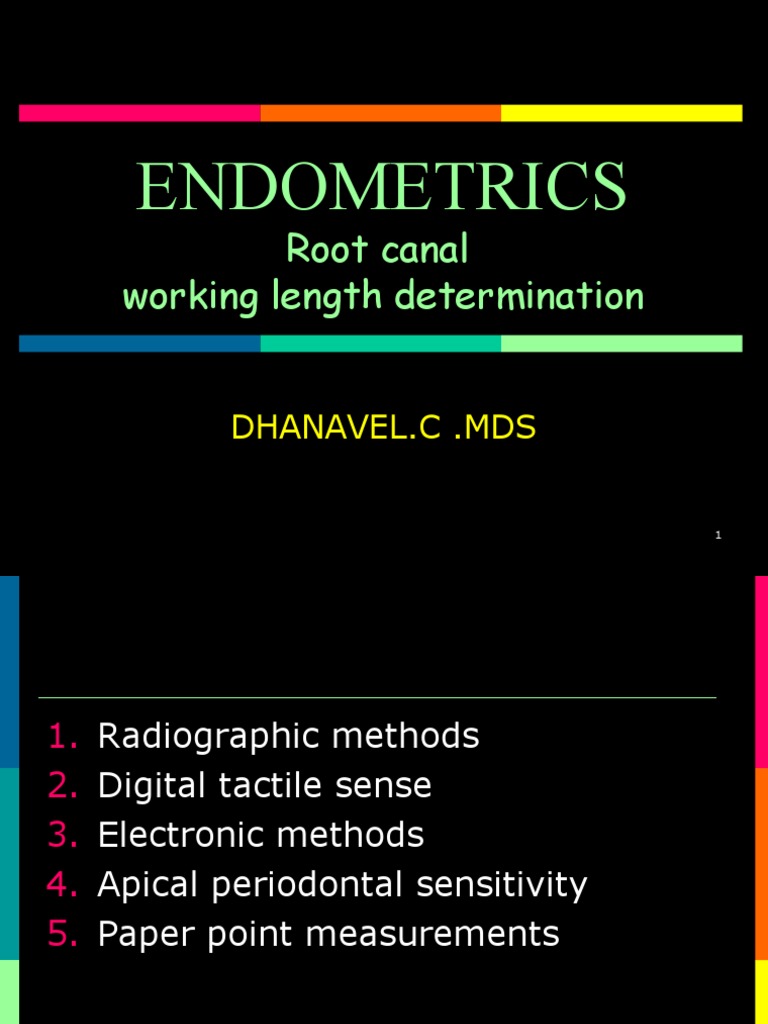 Dokumen Tips Endometrics Root Canal Working Length Determination Pdf Electrical