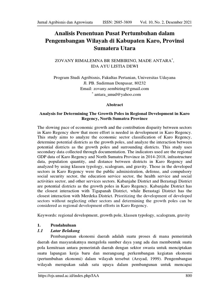 Analisis Pembangunan Antar Wilayah Kab Karo | PDF | Indonesia