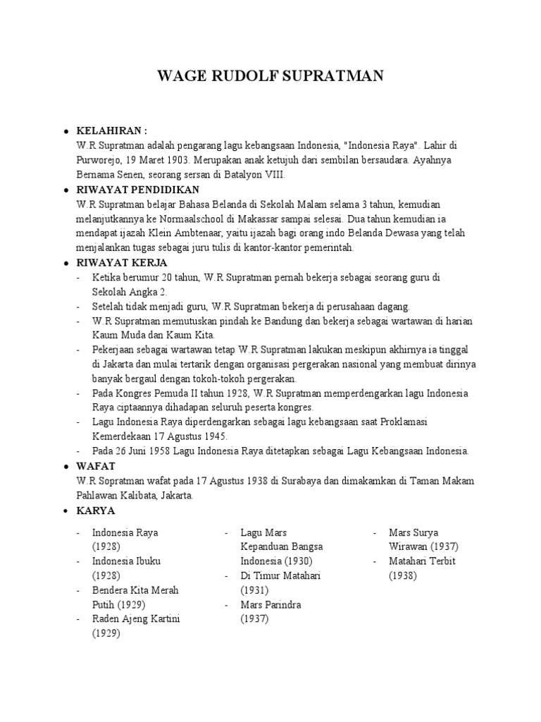 WAGE RUDOLF SUPRATMAN-simple | PDF