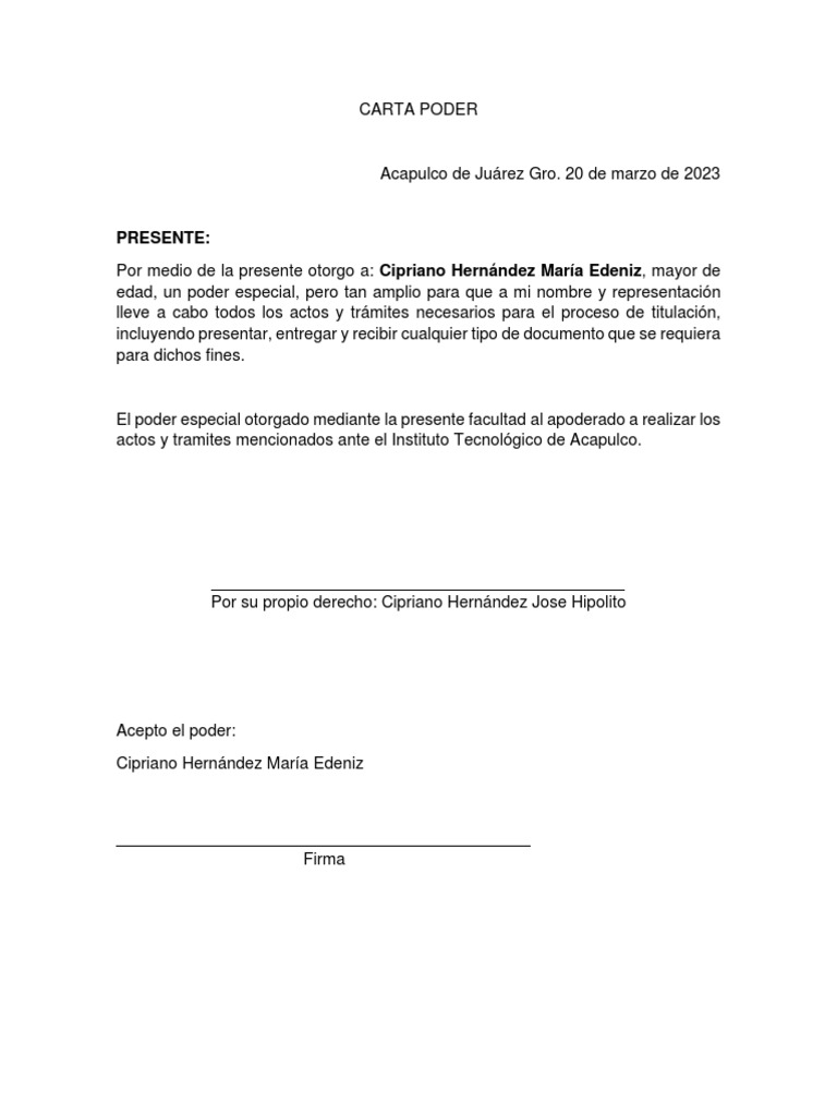 Carta Poder PDF | PDF