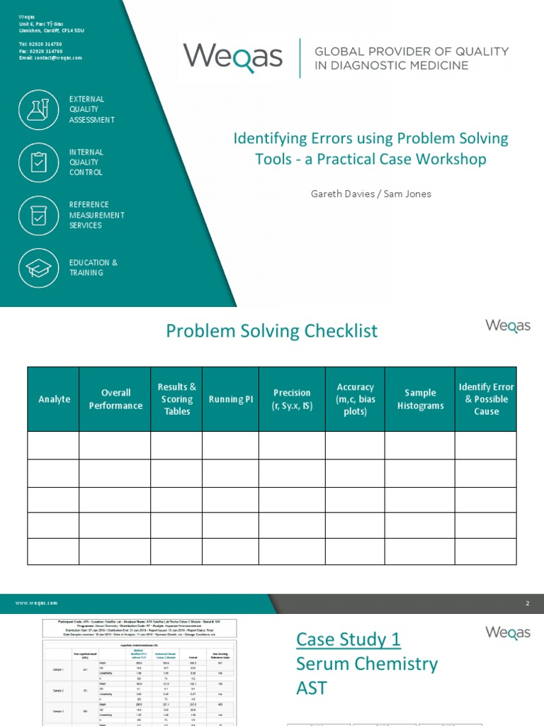 Identifying Errors Using Problem Solving Tools A Practical Case Workshop Pdf Pdf Accuracy