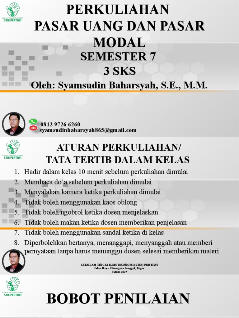 Pasar Uang Dan Pasar Modal Part 1 | PDF