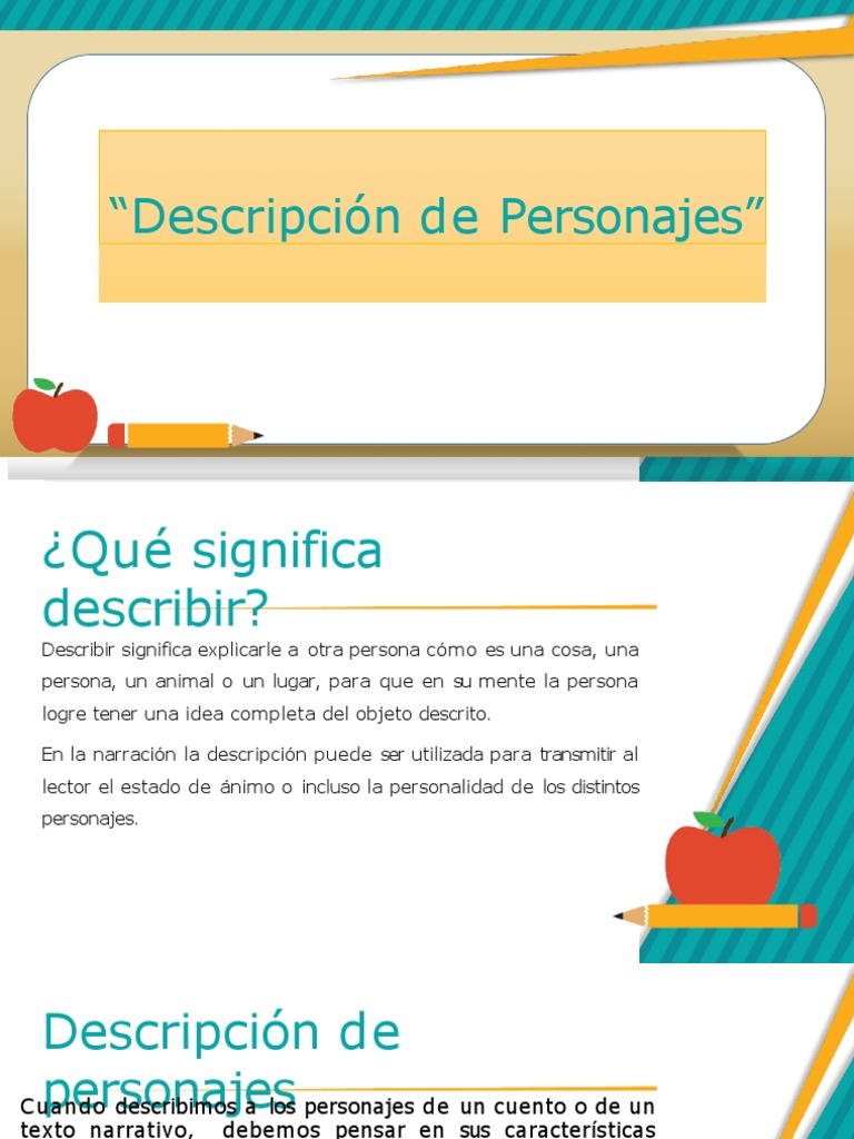 Descripción de Personajes en Narrativa | PDF | Hogar, jardinería y ...