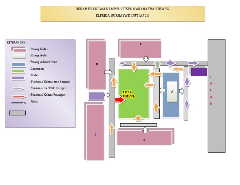 Denah Evakuasi Kampus Stikes Maranatha Kupang - Elfrida | PDF