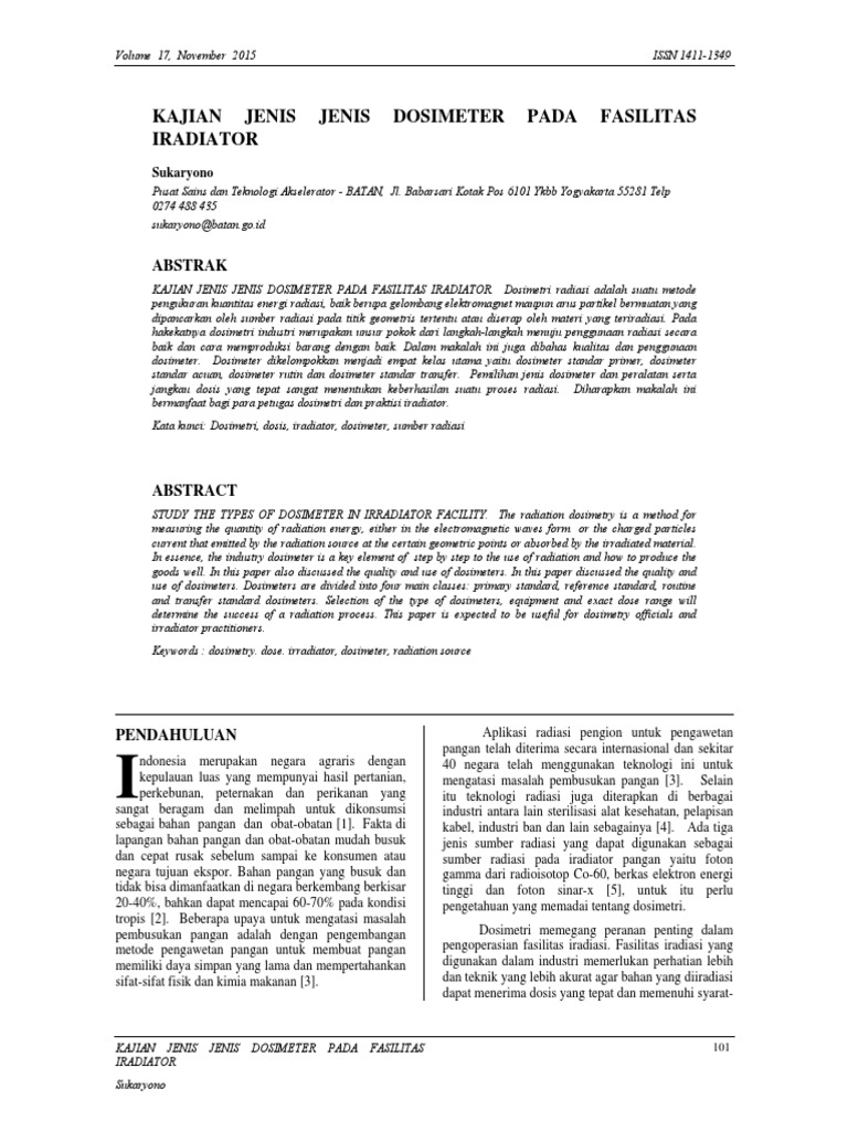 Jenis-Jenis Dosimeter untuk Iradiator | PDF