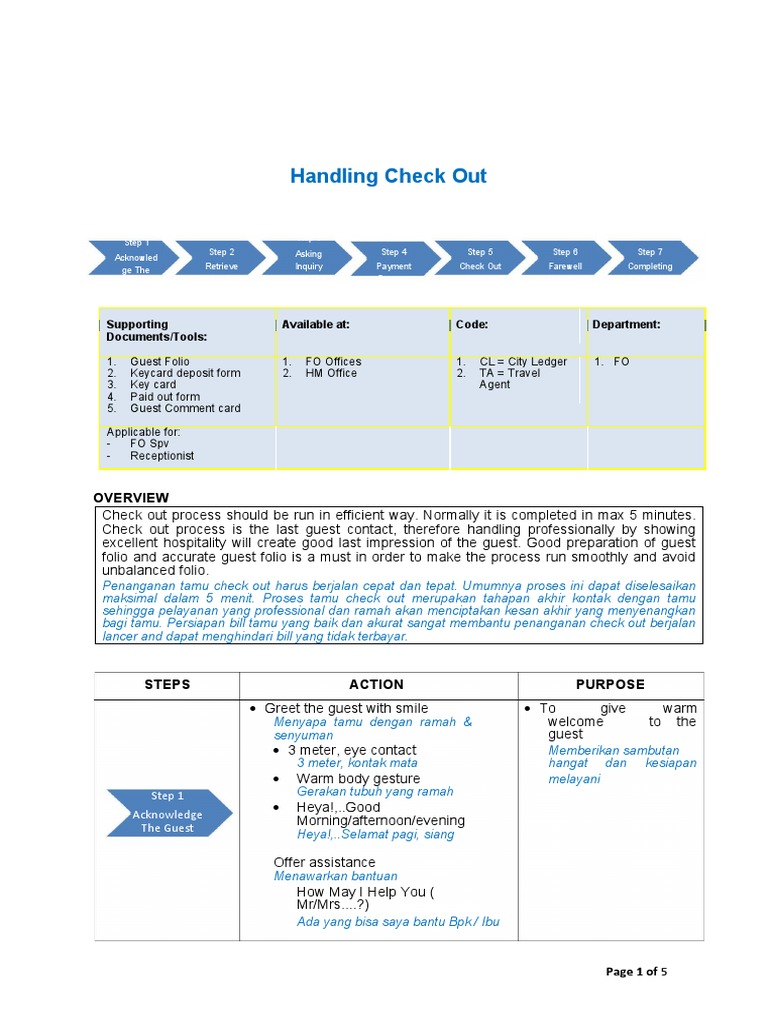 Proses Check Out Tamu yang Efisien | PDF