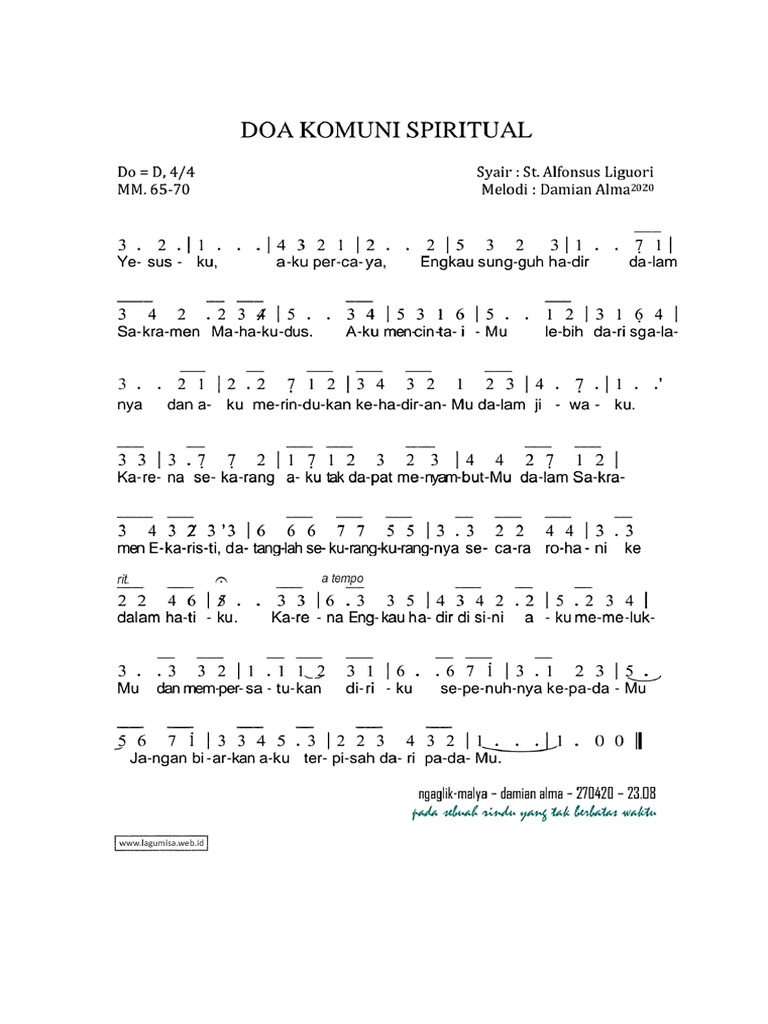 Lagu Komuni Batin | PDF