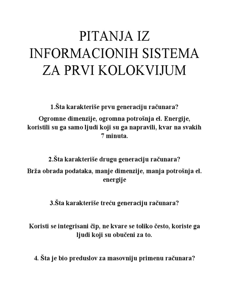 Pitanja | PDF