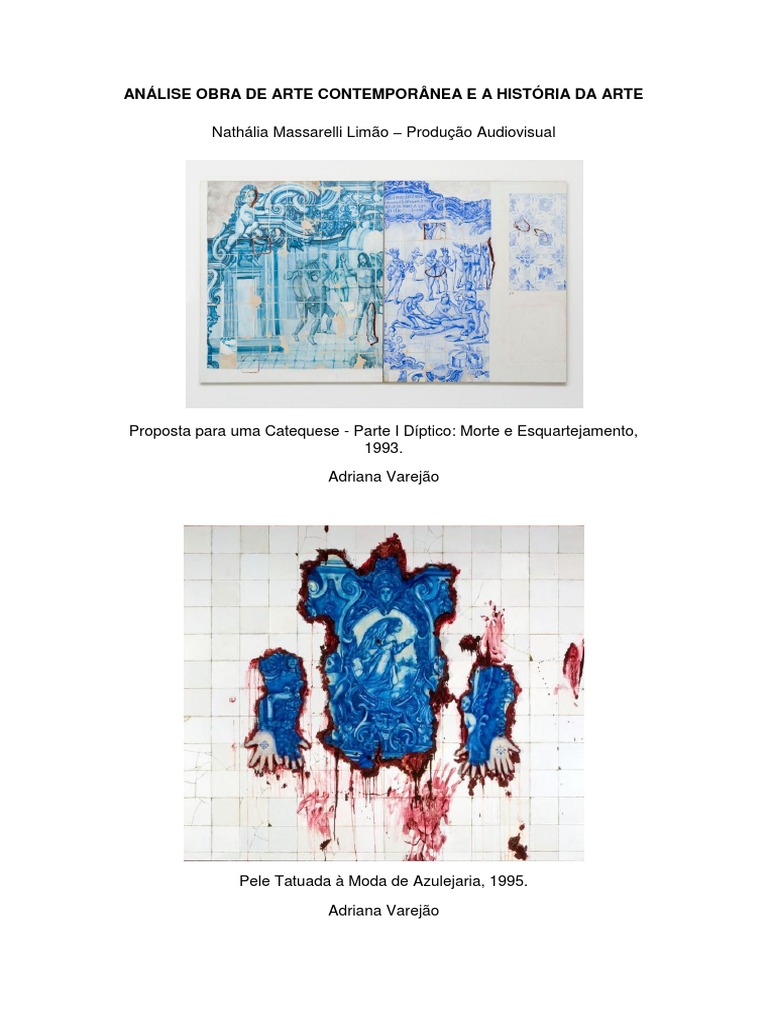Análise Obra de Arte Contemporânea e A História Da Arte PDF | PDF