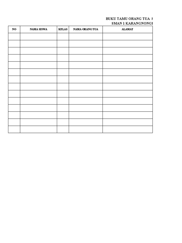 Form Buku Tamu | PDF