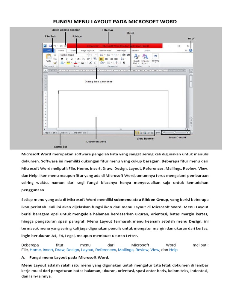 Fungsi Menu Layout di Microsoft Word | PDF | Karier & Perkembangan | Seni