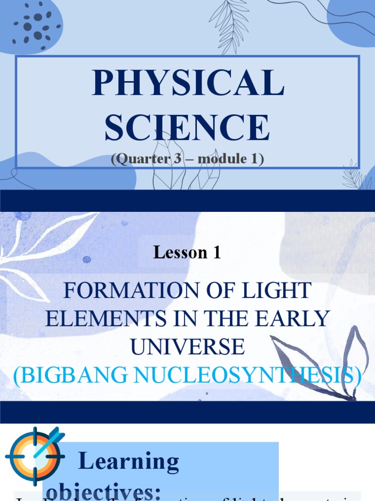 Physical Science Week 1 | PDF | Stars | Neutron