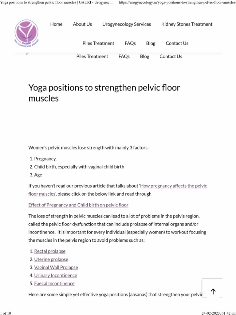 Yoga For Pelvic | PDF | Pelvis | Urinary Incontinence