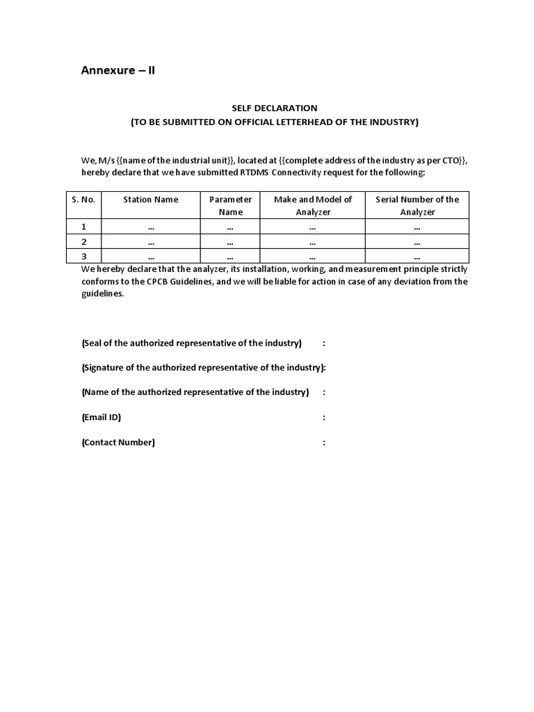 Declaration Format | PDF
