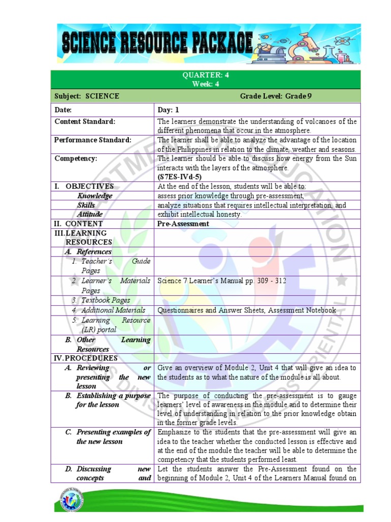 DLP Sci 7 4QTR W4 D1 | PDF | Atmosphere Of Earth | Nature