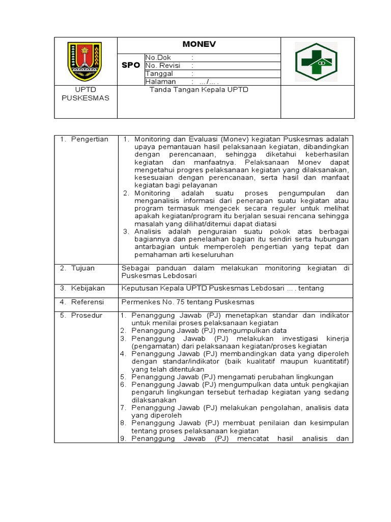 Panduan Monev Puskesmas Lebdosari | PDF | Sains & Matematika