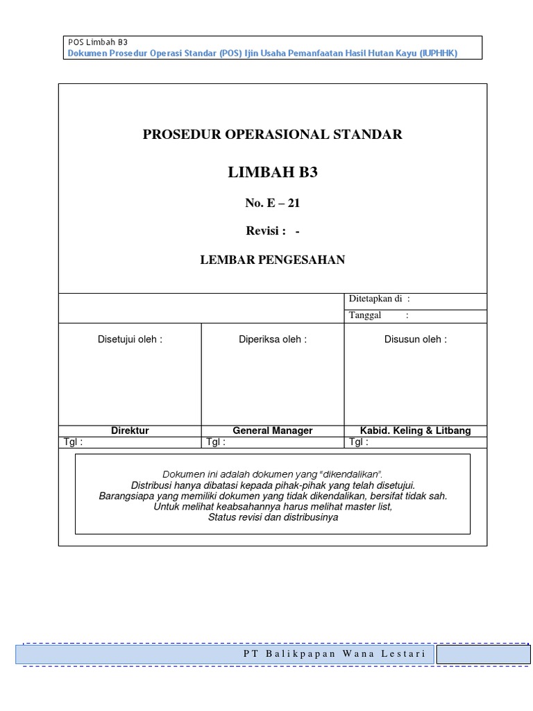 21.SOP Limbah B3 | PDF