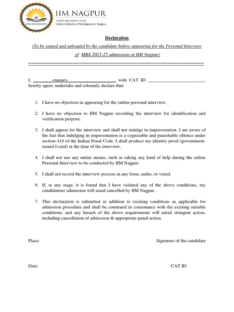 Pi Declaration | PDF