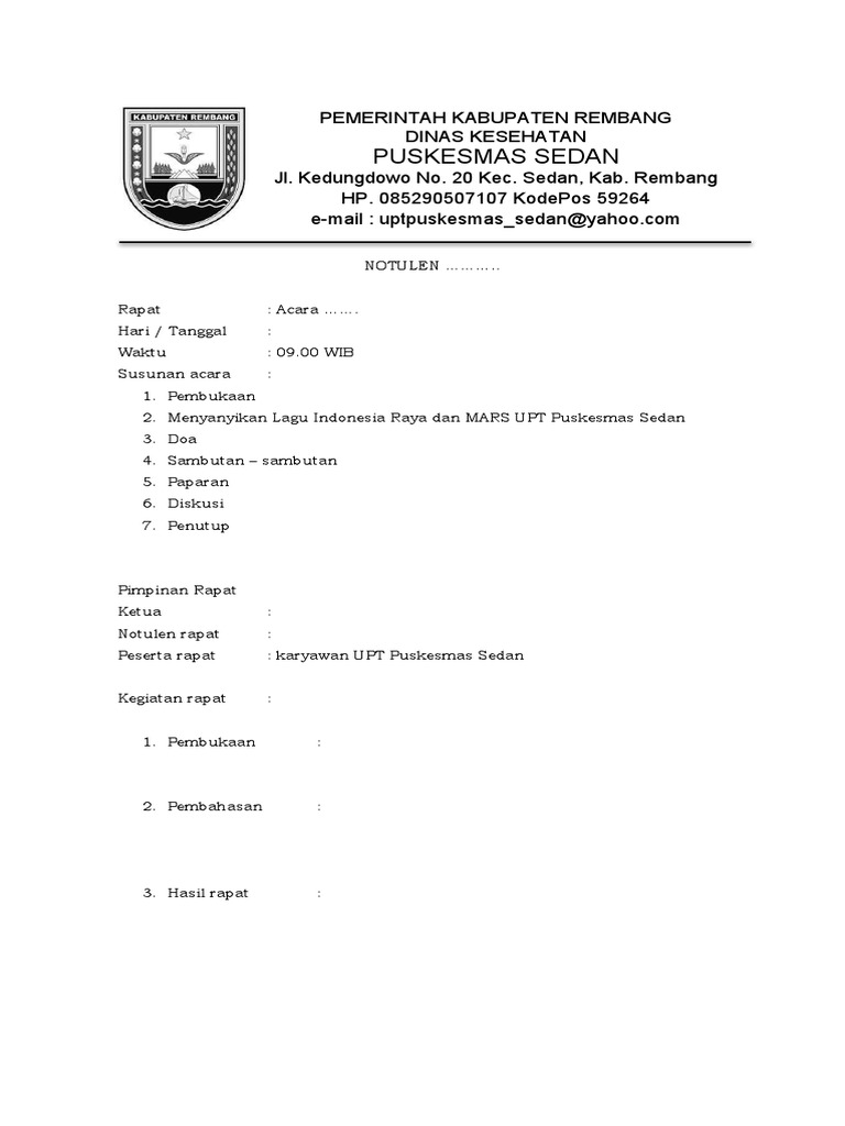 Format Notulen | PDF