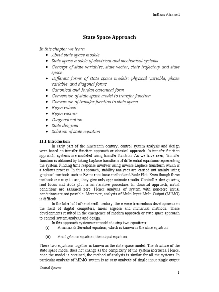 Advanced Control Systems | PDF | Function (Mathematics) | Eigenvalues And Eigenvectors