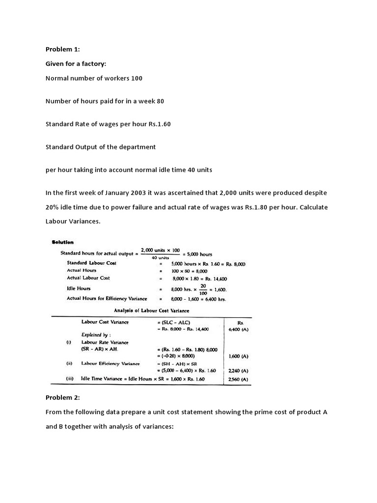 CMA Unit 6 Problems Variance - 2 | PDF | Home & Garden | Computers