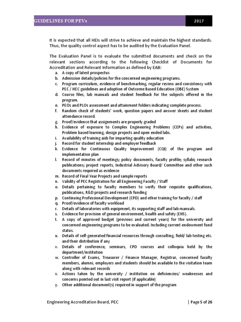 EAB Checklist | PDF | Laboratories | Professional Development