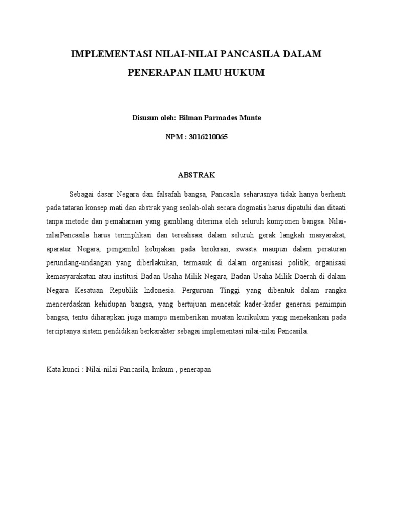 Filsafat Pancasila Bilman | PDF