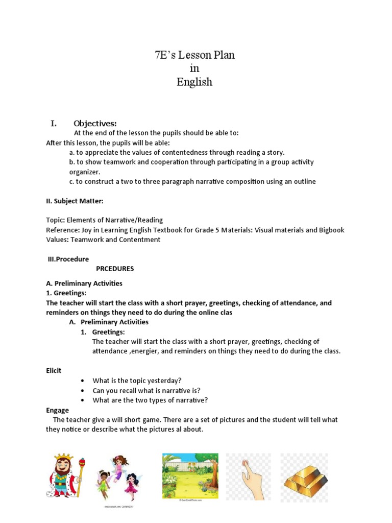 7e English LP | PDF | Lesson Plan