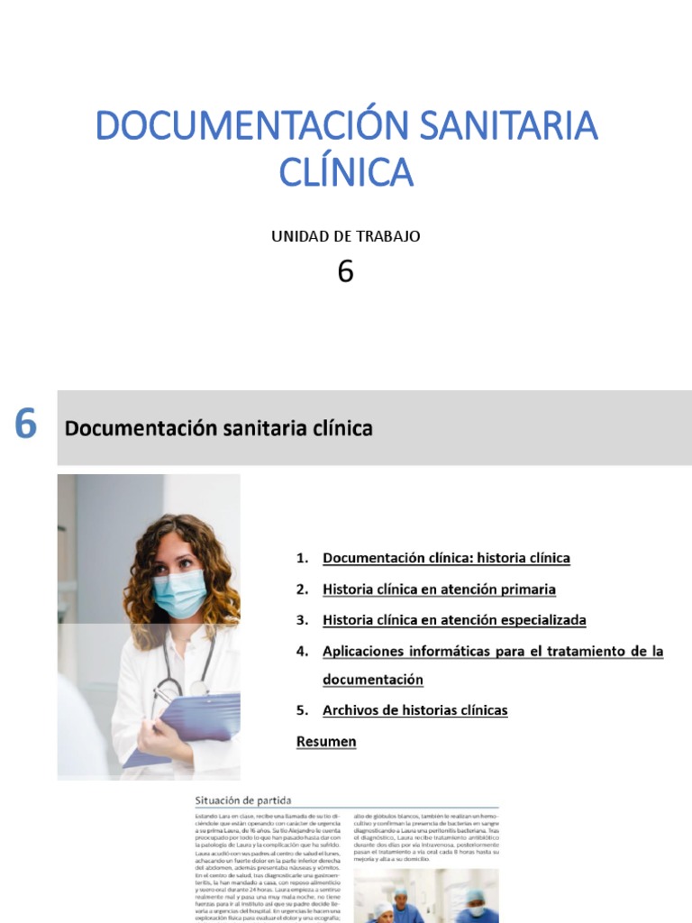 UT - 06-DOCUMENTACIÓN SANITARIA - Alumnos | PDF | Historial médico | Hospital
