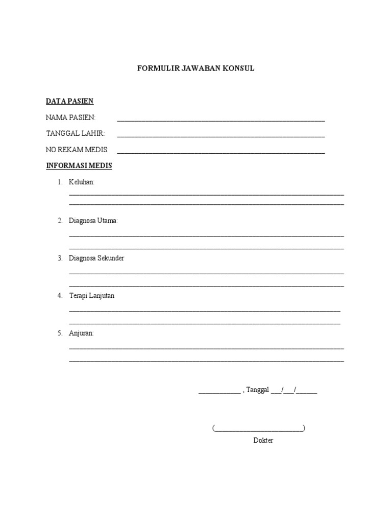 Formulir Jawaban Konsul 2 | PDF