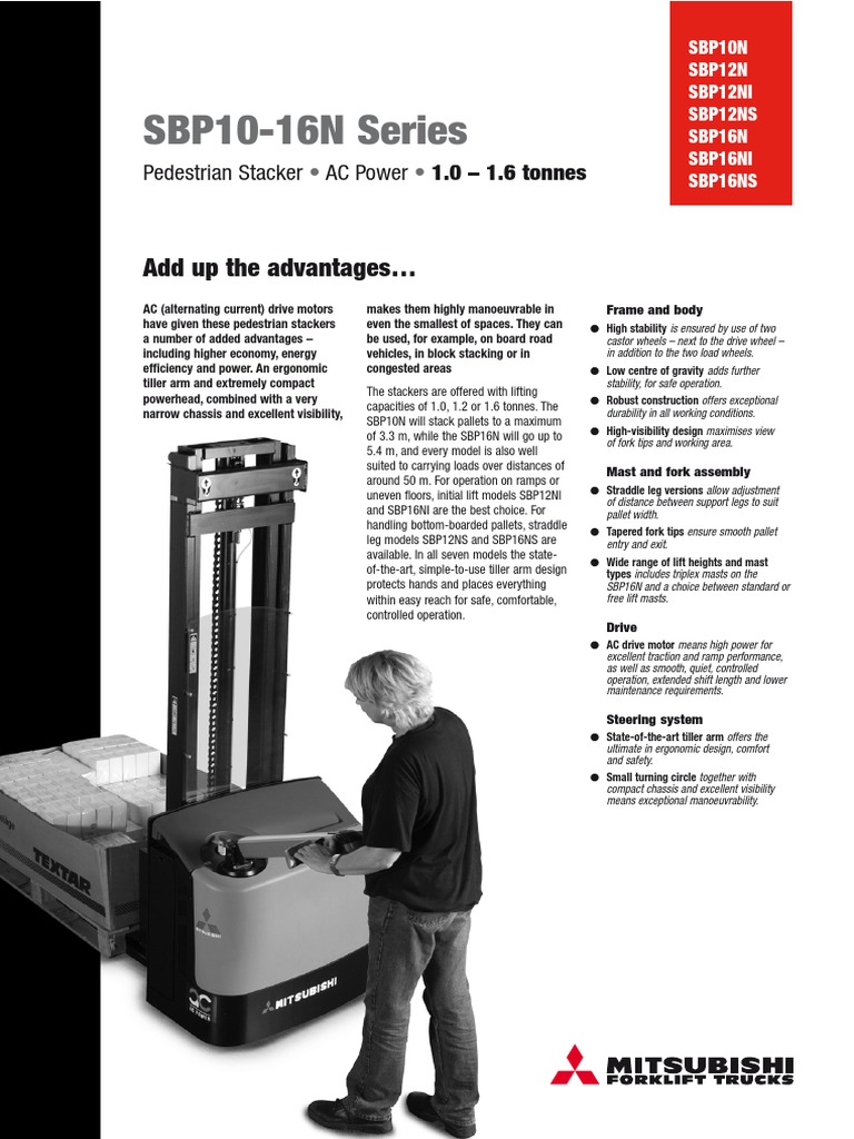 Mitsubishi SBP 10-16N | PDF | Battery Charger | Forklift