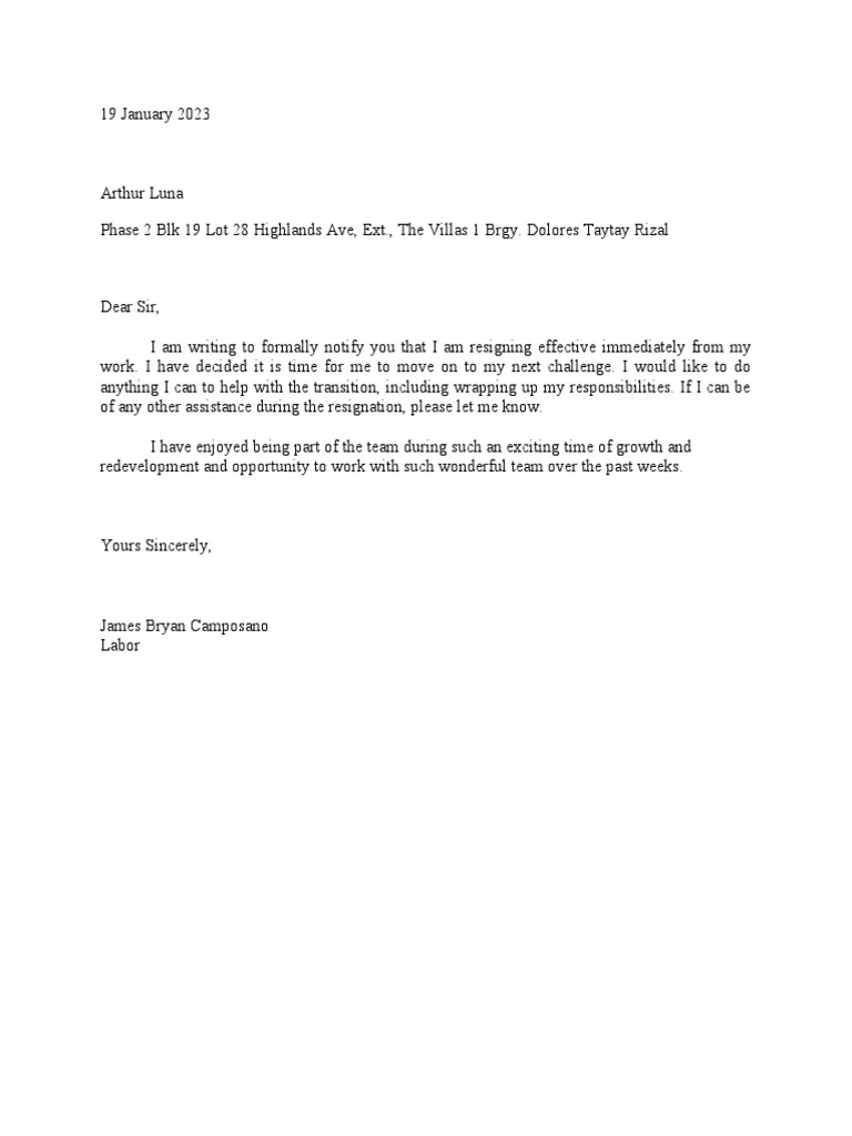 Mass Resignation Letter | PDF