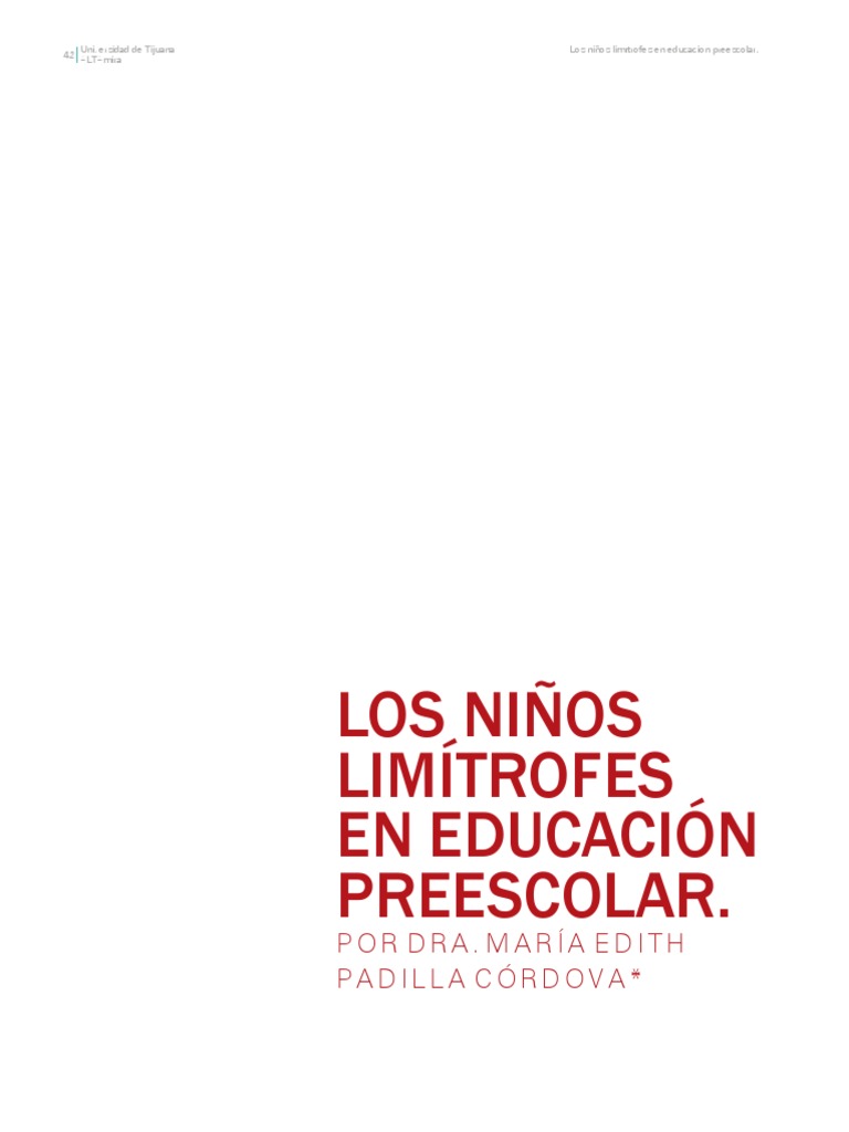 Características de niños limítrofes en preescolar | PDF | Educación de ...