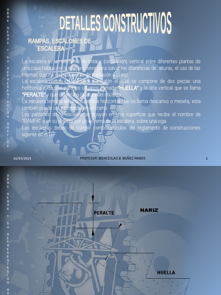 FORMATO Detalles Constructivos | PDF | Escalera | Ingeniería de Edificación