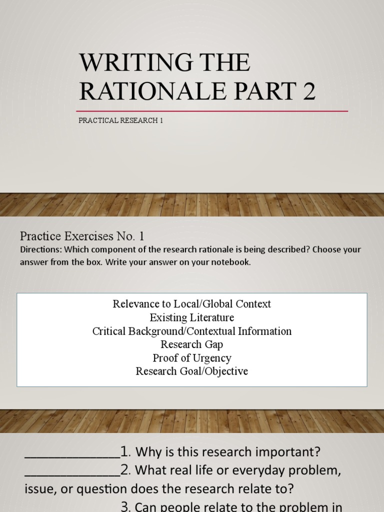 Writing The Rationale Part 2 | PDF | Educational Technology | Distance ...