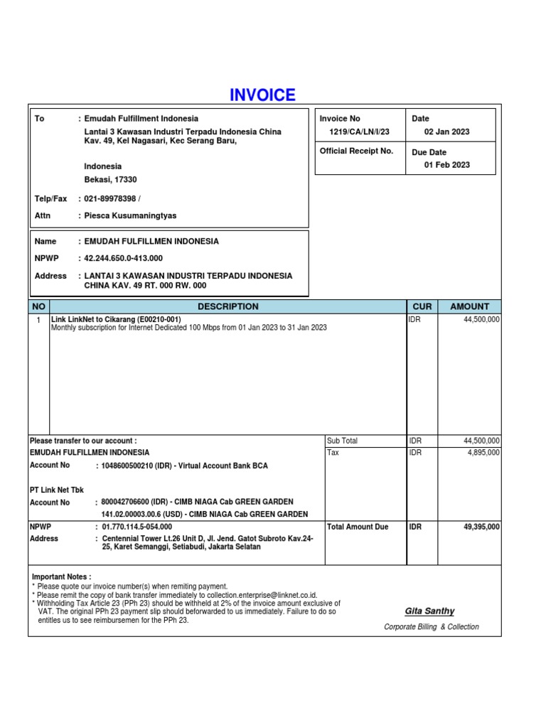 Emudah Fulfillment Invoice Details | PDF | Accounting | Market (Economics)